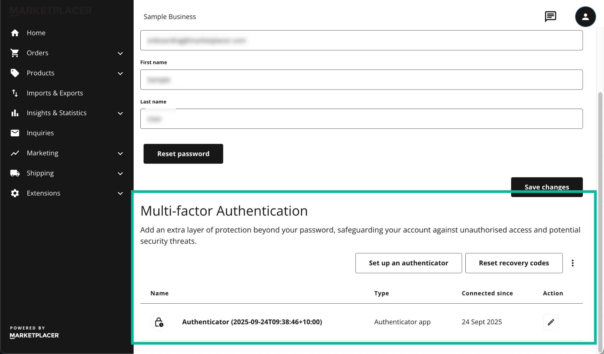 Manage Multi-Factor Authentication in the Seller Portal – Marketplacer